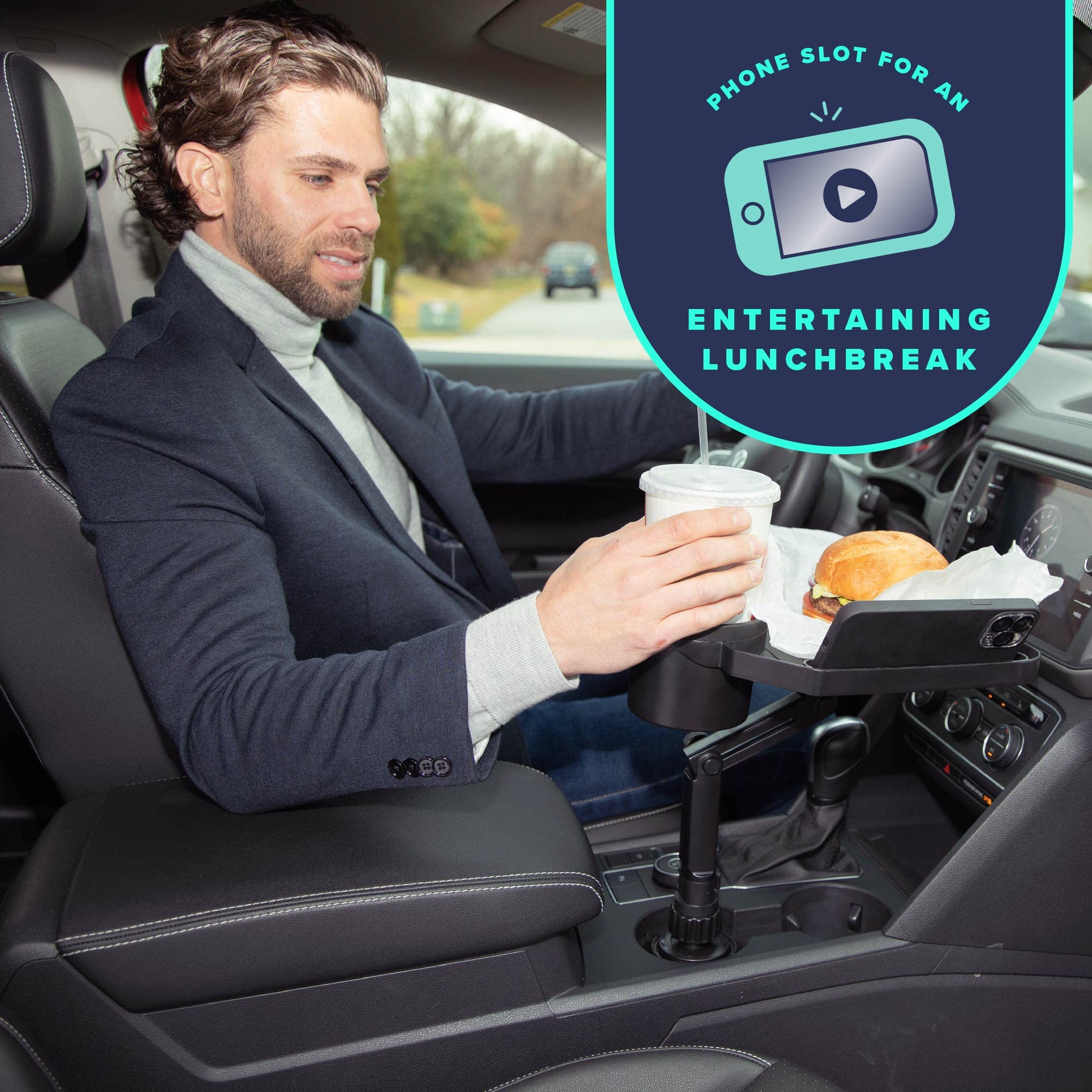 Passenger seat car tray store